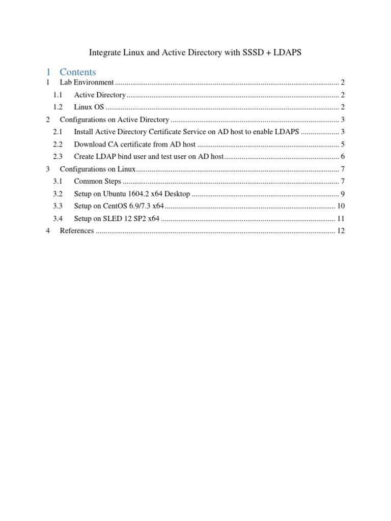 Integrate Linux And Active Directory With Sssdldap Pdf Sudo