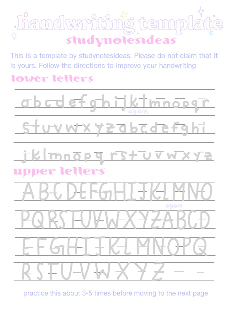 Handwriting Improvement Template | PDF | Career & Growth | Self-Improvement