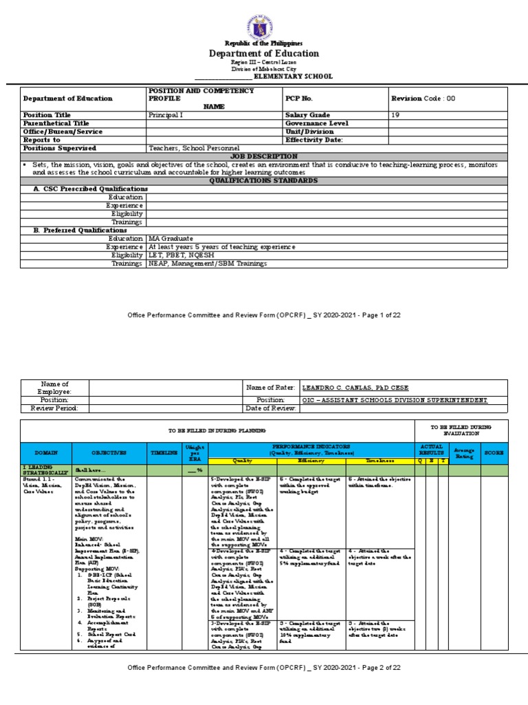 Leading Strategically: An Analysis of the Principal's Performance in ...