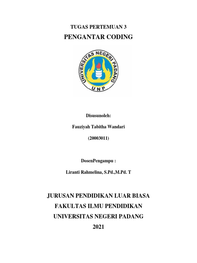 Pengantar Coding: Tugas Mahasiswa | PDF | Komputer