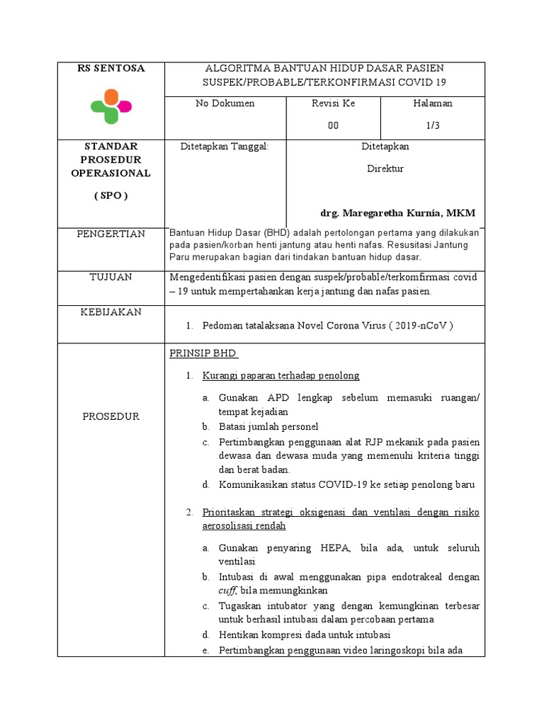 Spo Algoritma BHD Covid 19 | PDF