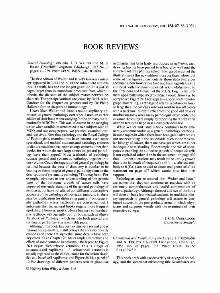 Book Reviews: General Pathology, Halftone | PDF | Pathology | Neoplasms
