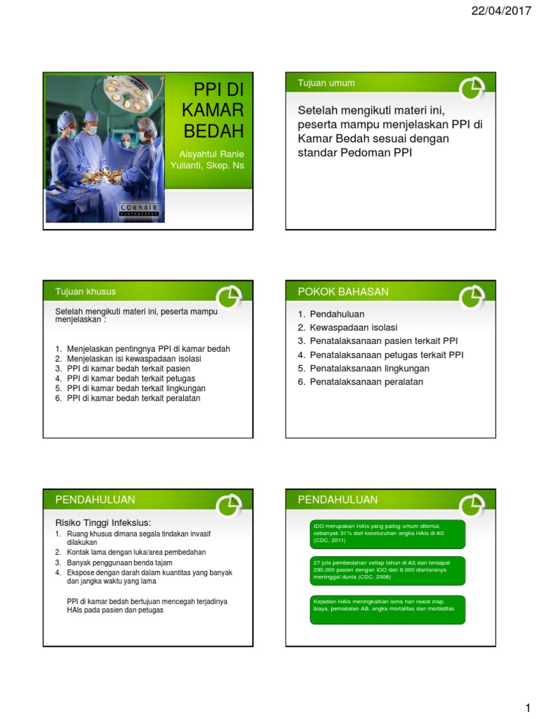 PPI Kamar Bedah: Standar dan Praktik | PDF