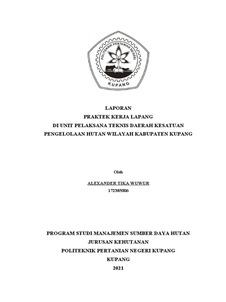 Praktek Kerja Lapang di KPH Kupang | PDF | Sains & Matematika