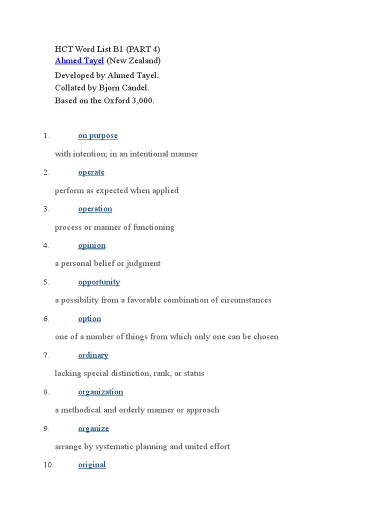 B1 Word List (Part 4) | PDF | Self Esteem