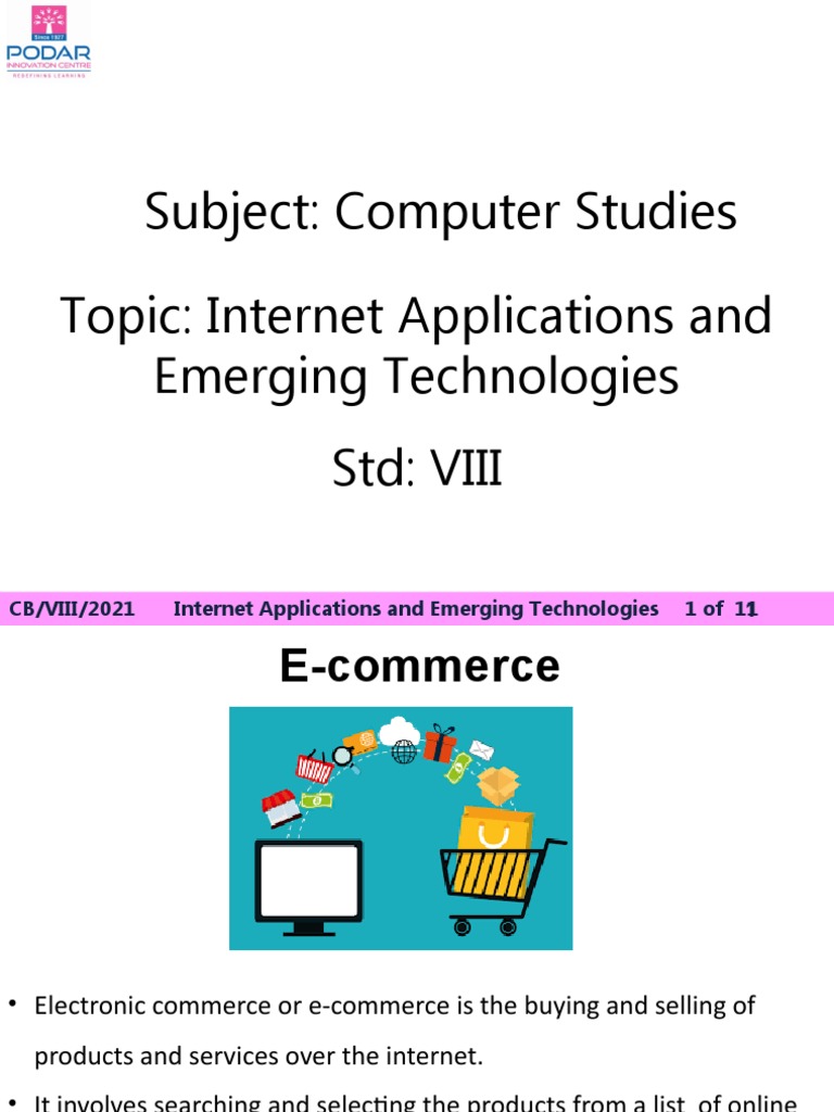 CBSE - VIII - Computer Studies - Internet Applications and Emerging Technologies | PDF | E ...