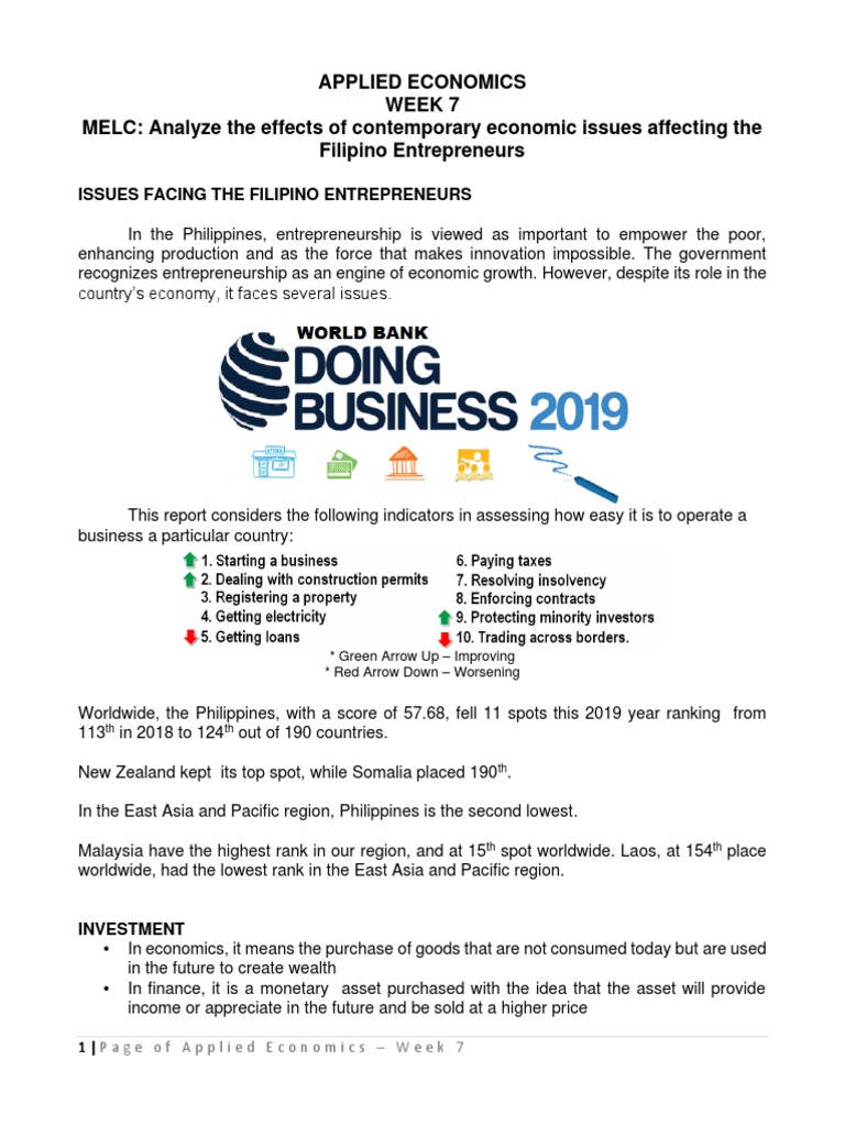Lesson Materials and Activity Sheets in Applied Economics - Week 7 ...