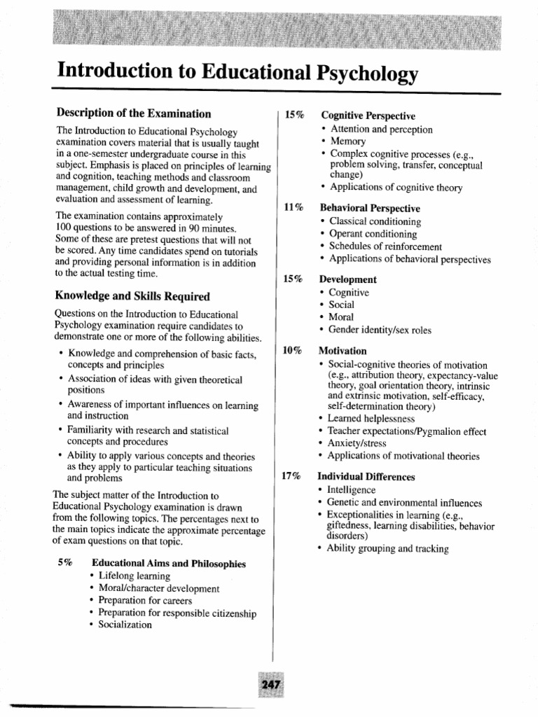 Introduction To Educational Psychology | PDF
