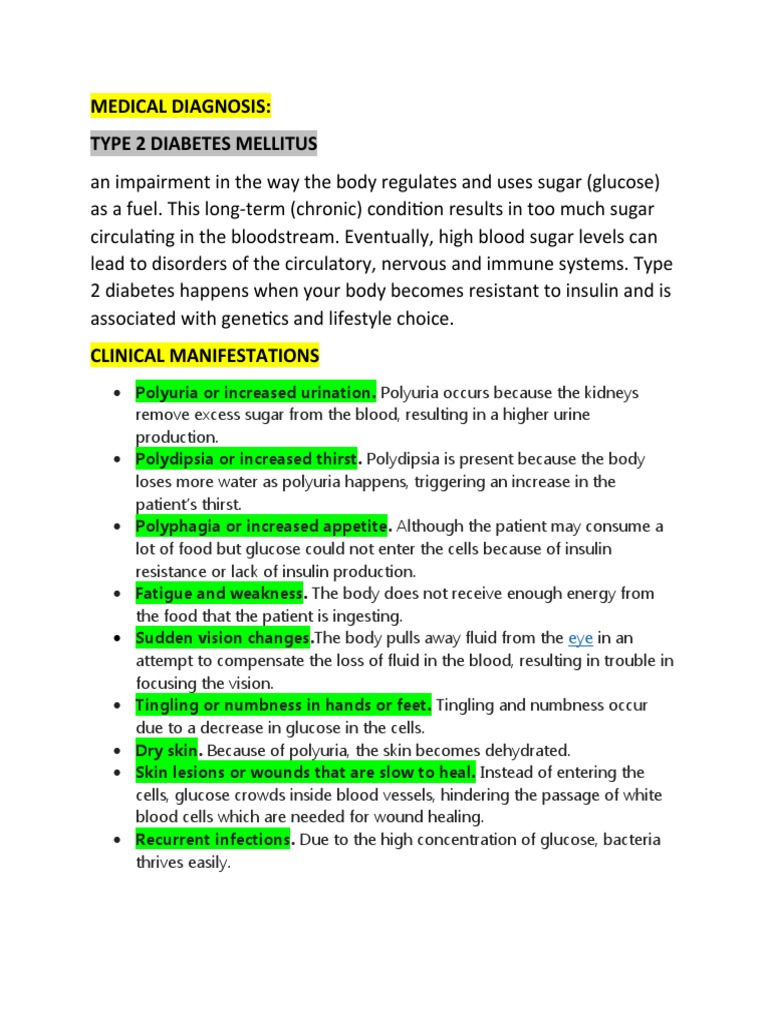 Type 2 Diabetes Mellitus Management Guide | PDF | Diabetes | Hyperglycemia