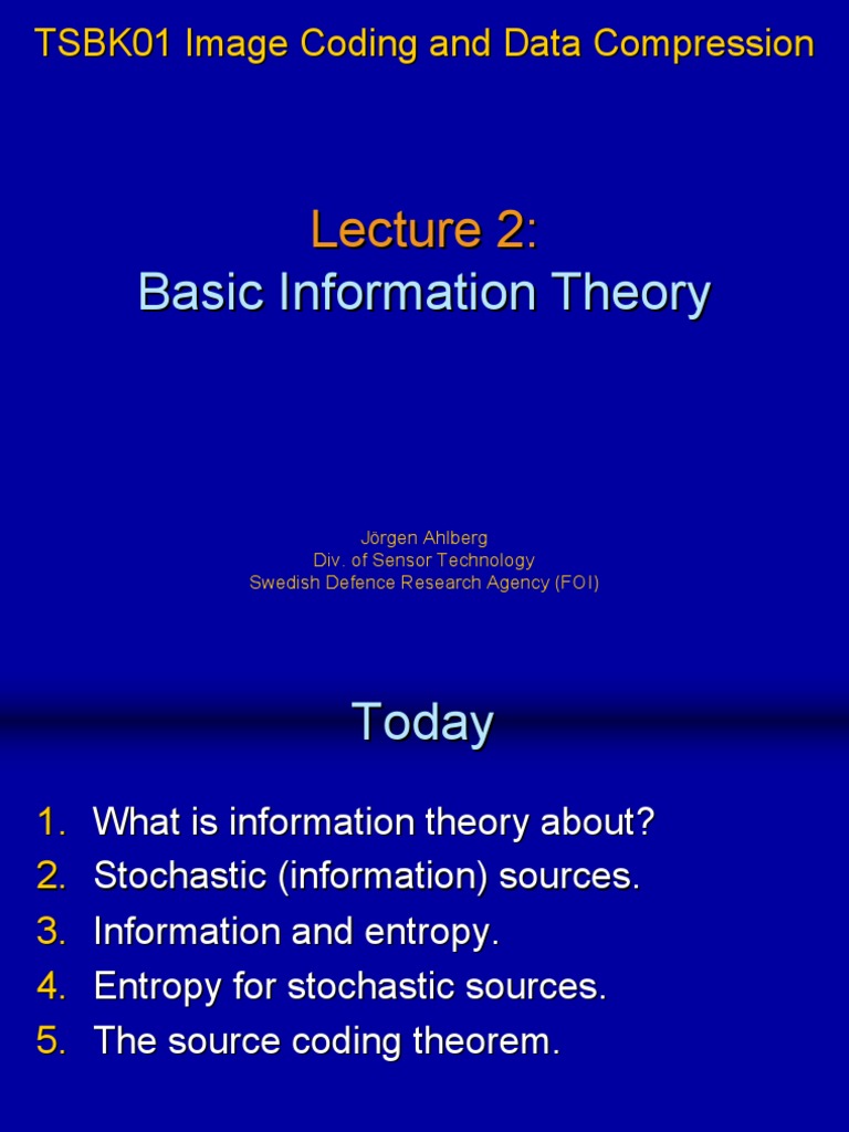 Basic Information Theory Overview | PDF | Information | Data Compression