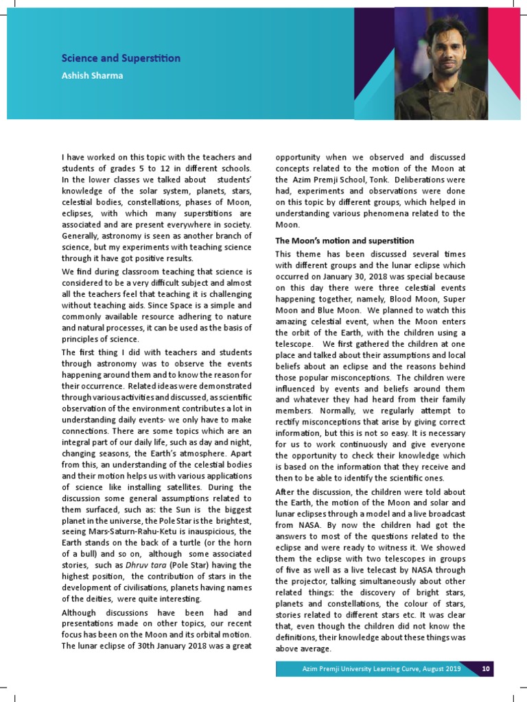 Science and Superstition | PDF | Moon | Solar Eclipse