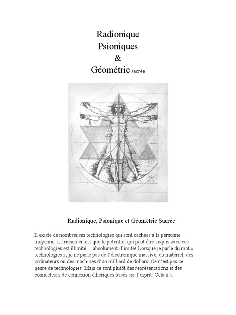 Radionics Psionics Sacred Geometrie Francais | PDF | Pi | Mathématiques