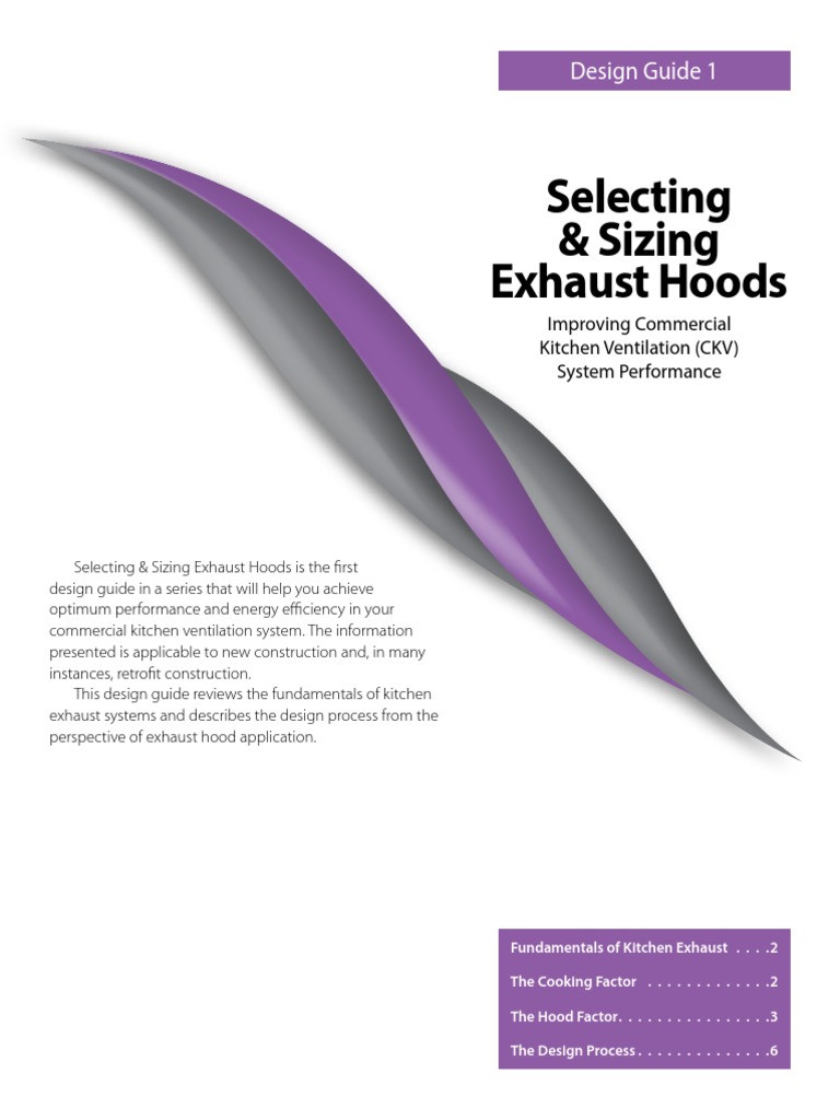 Exhaust Hoods Design Guide Selecting Sizing | PDF | Ventilation ...