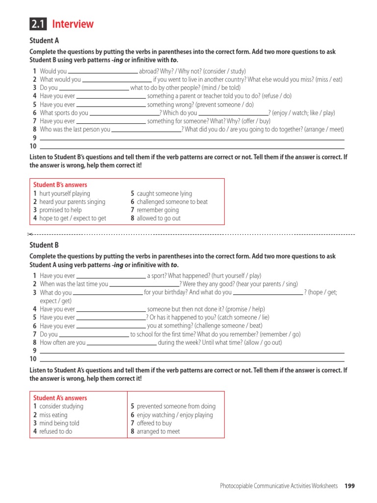 Practicing Verb Patterns and Negotiation Skills | PDF | Question ...