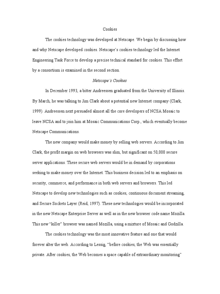 Netscape's Cookies | PDF | Http Cookie | World Wide Web
