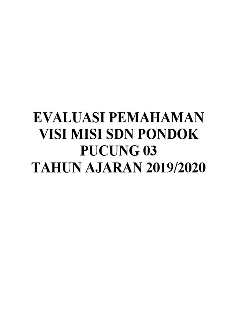 Evaluasi Pemahaman Visi Misi 2019-2020 | PDF | Karier & Perkembangan