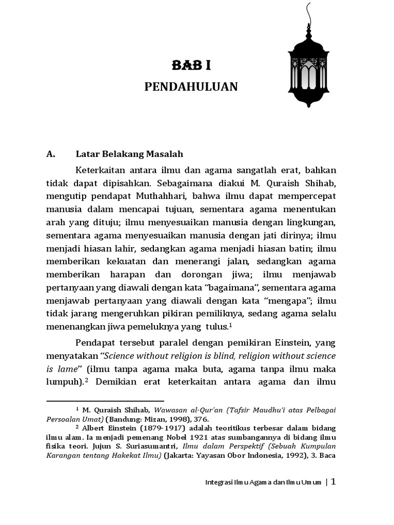 01 - Integrasi Ilmu Agama Dan Ilmu Umum | PDF