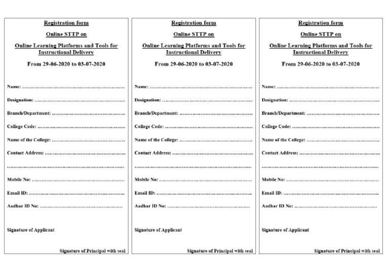 KPT Online STTP Registration Form | PDF