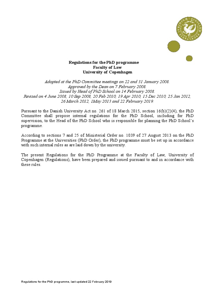 PhD Admission Requirements at UCPH | PDF | Doctor Of Philosophy | Doctorate
