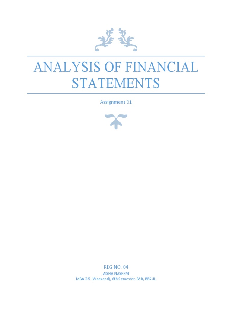 Analysis of Financial Statements: Assignment 01 | PDF | Revenue | Banks