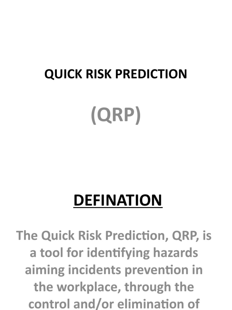 QRP Training | PDF | Risk | Hazards