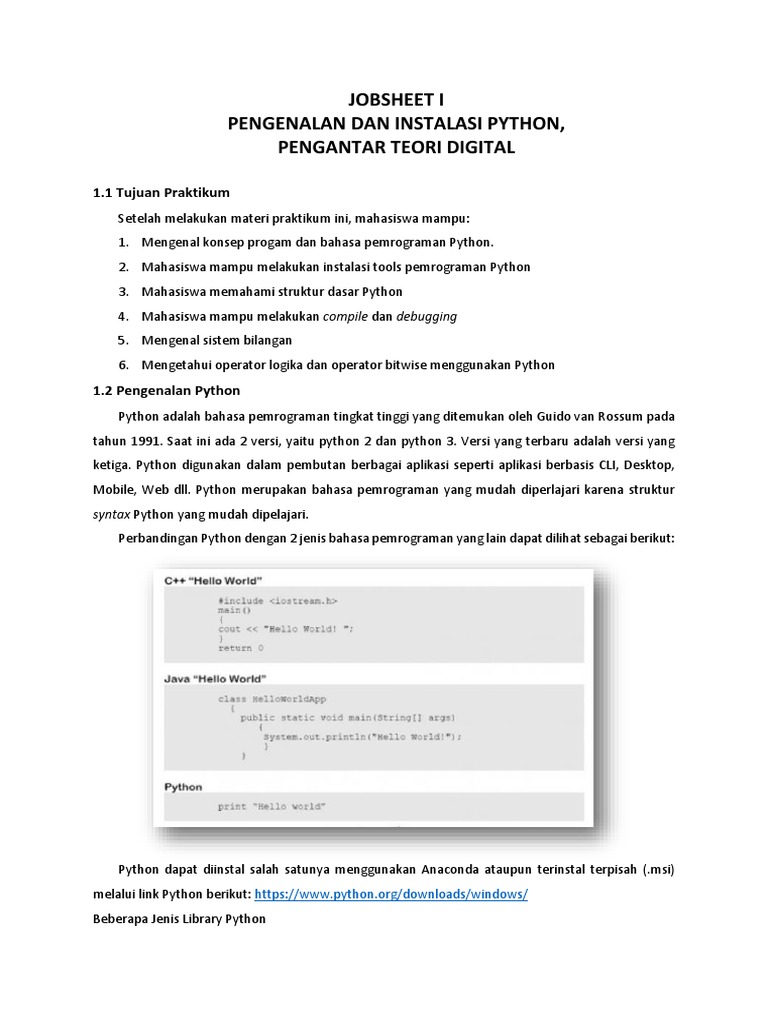 Panduan Instalasi & Dasar Python | PDF