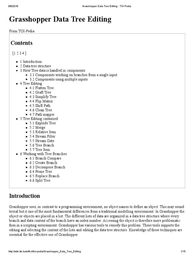 Grasshopper Data Tree Editing - TOI-Pedia | PDF | System | Computing