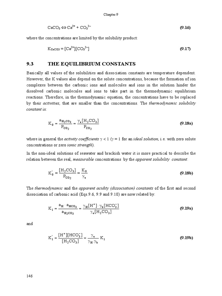 Equilibrium Constants - CYCLE Principles and Applications VOLUME IV ...