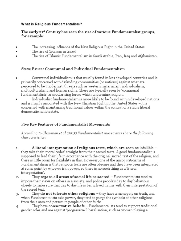 What Is Religious Fundamentalism | PDF | Fundamentalism | Individualism