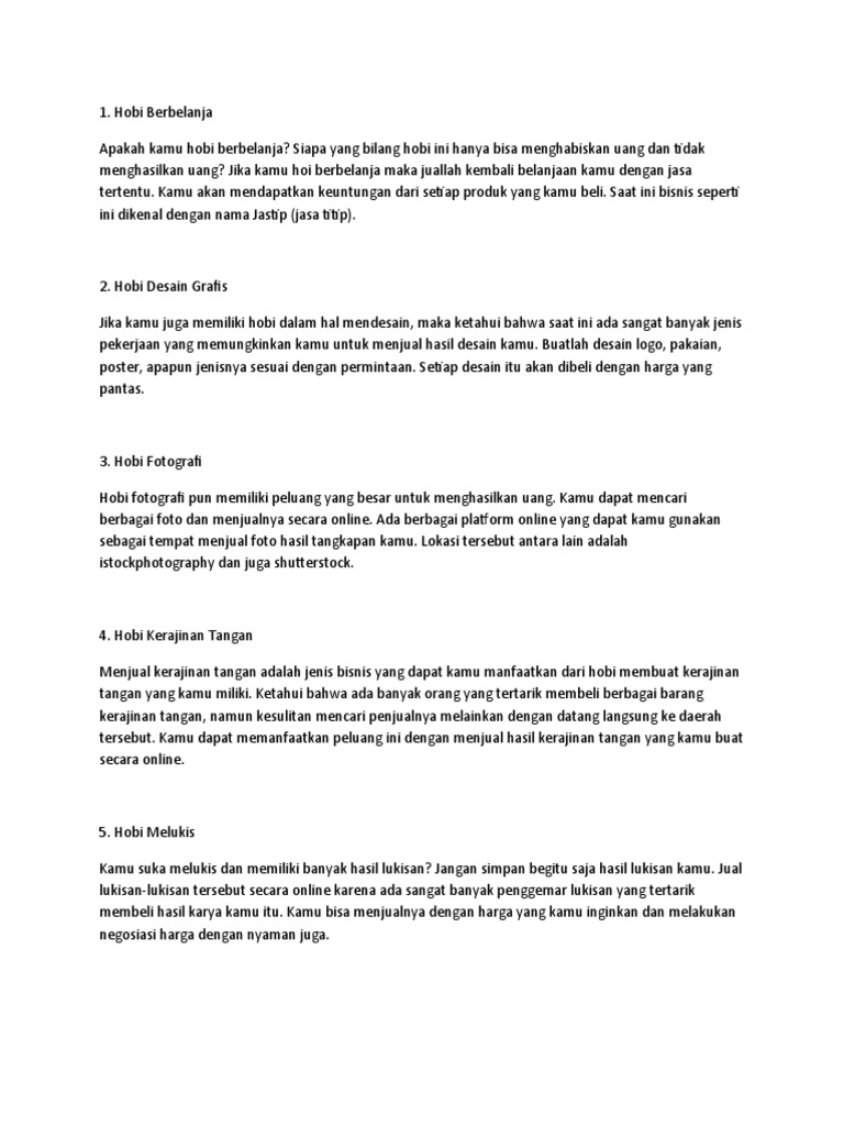 Hobi Bermanfaat | PDF