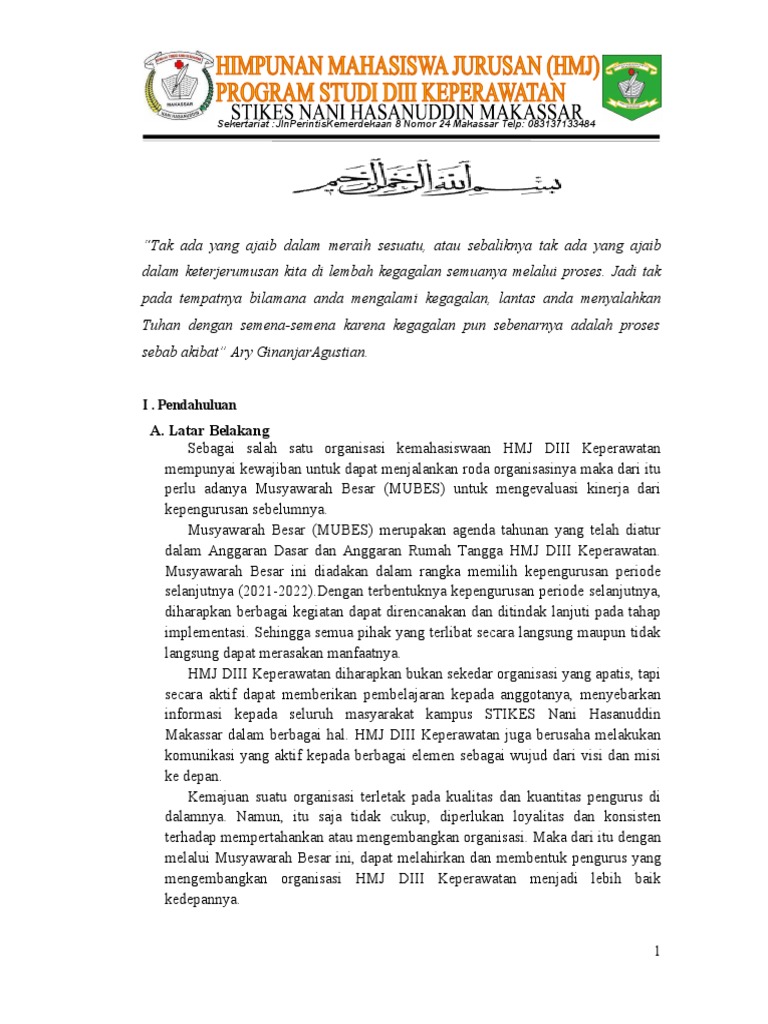 Proposal Mubes 2021-2022 Terbaru | PDF