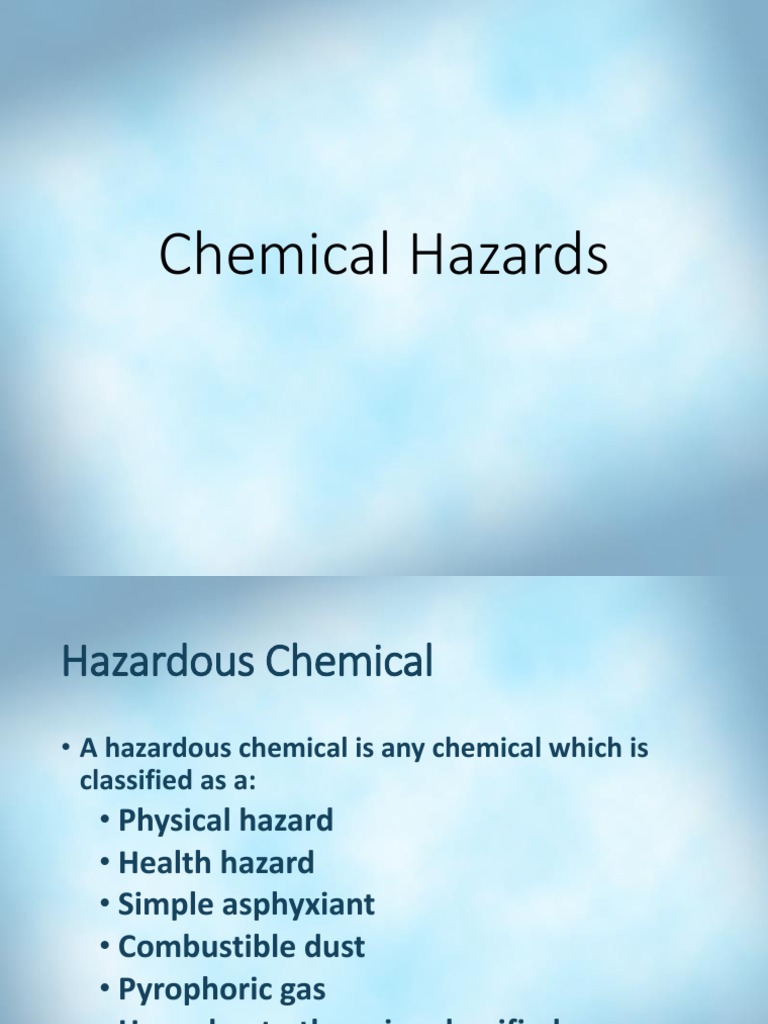 Chemical Hazards | PDF | Dangerous Goods | Occupational Safety And ...