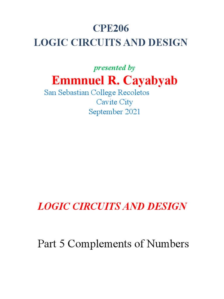 Part 5 Complements of Numbers | PDF | Subtraction | Mathematical Notation