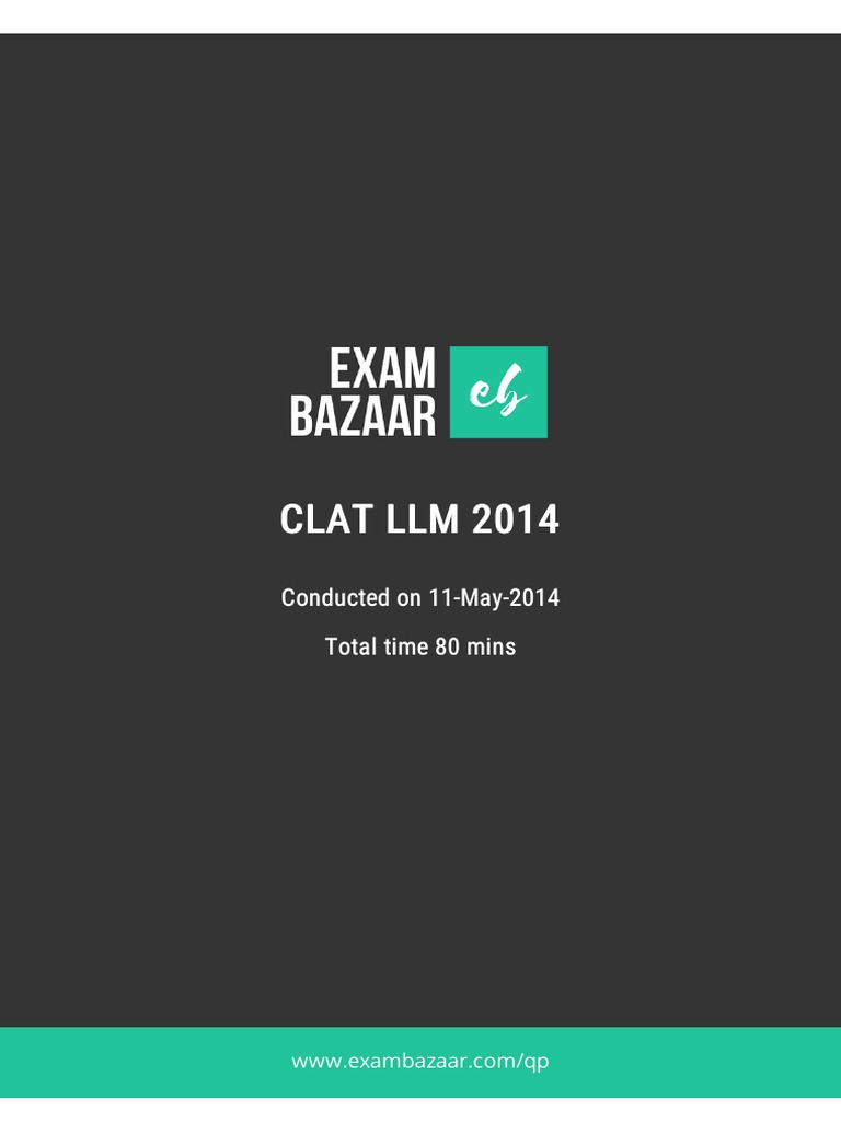 Clat LLM 2014 | PDF | Government Of India | Tort