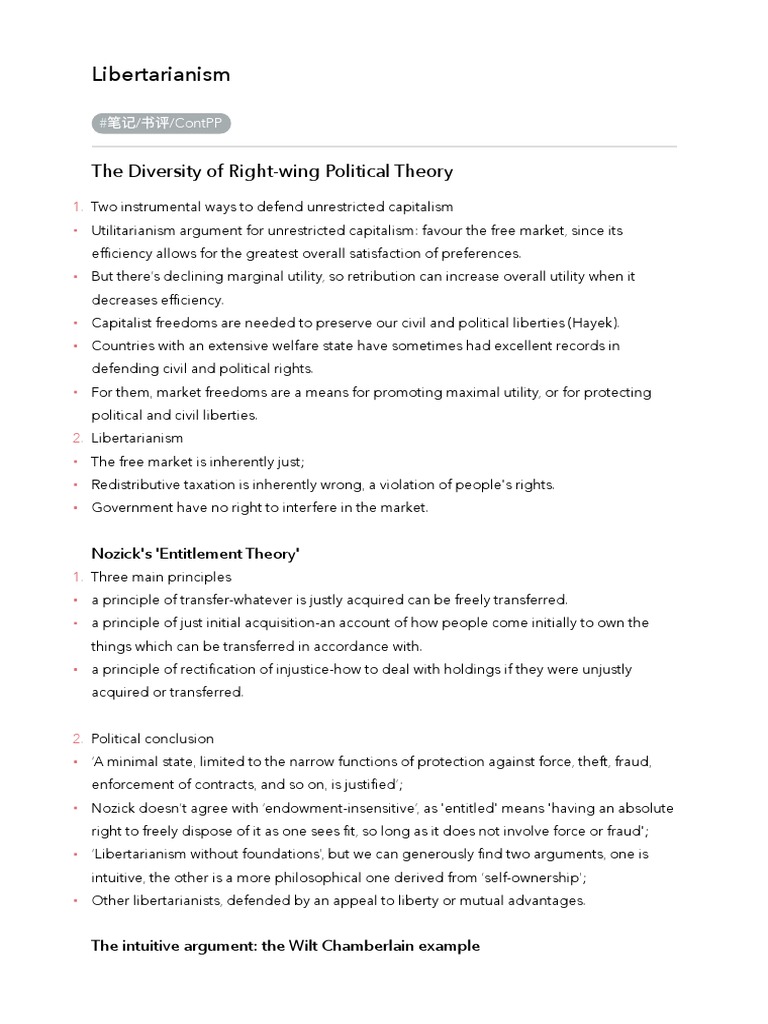 Libertarianism: The Diversity of Right-Wing Political Theory | PDF ...