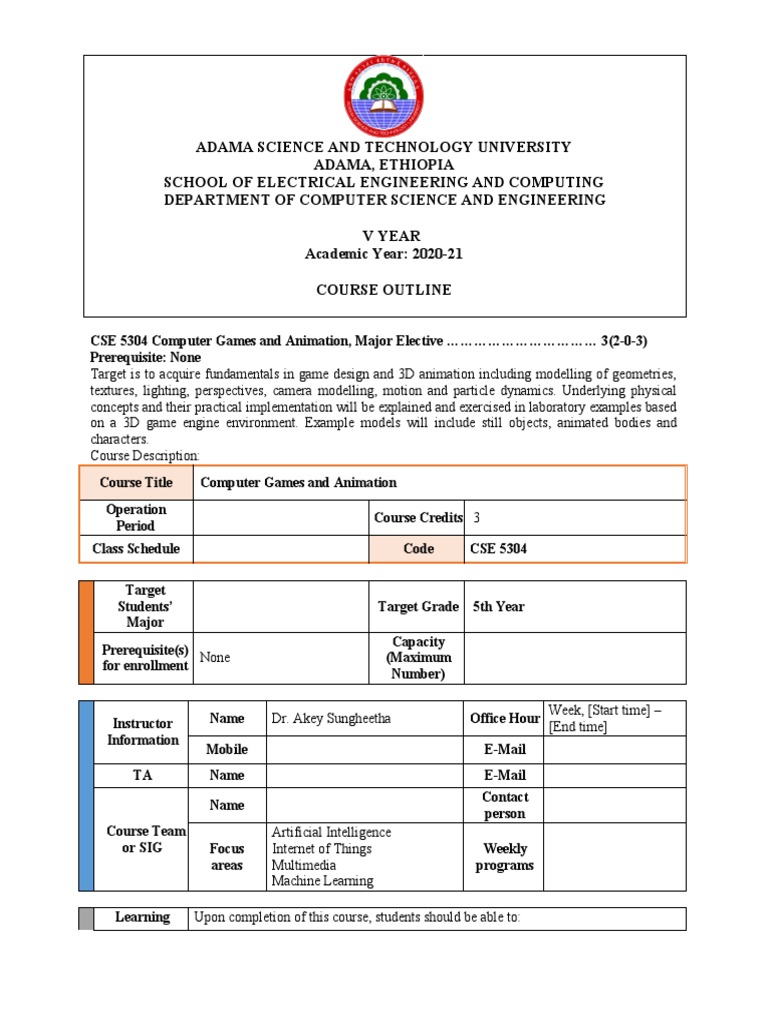 Adama Science and Technology University Adama, Ethiopia School of ...