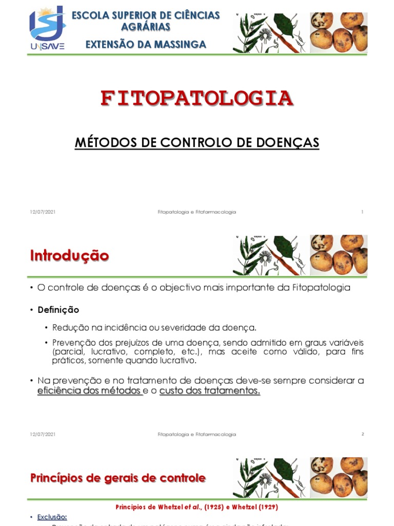 Métodos de Controle em Fitopatologia | PDF | Vírus | Patologia das plantas