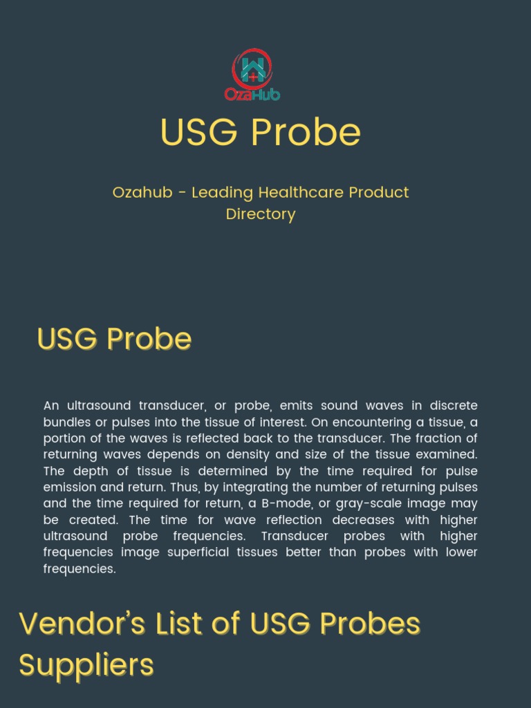 USG Probe: Ozahub - Leading Healthcare Product Directory | PDF