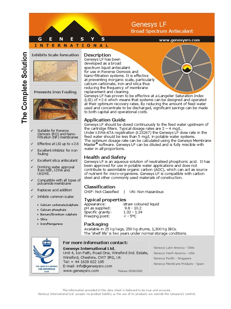 Genesys LF | PDF | Water | Membrane