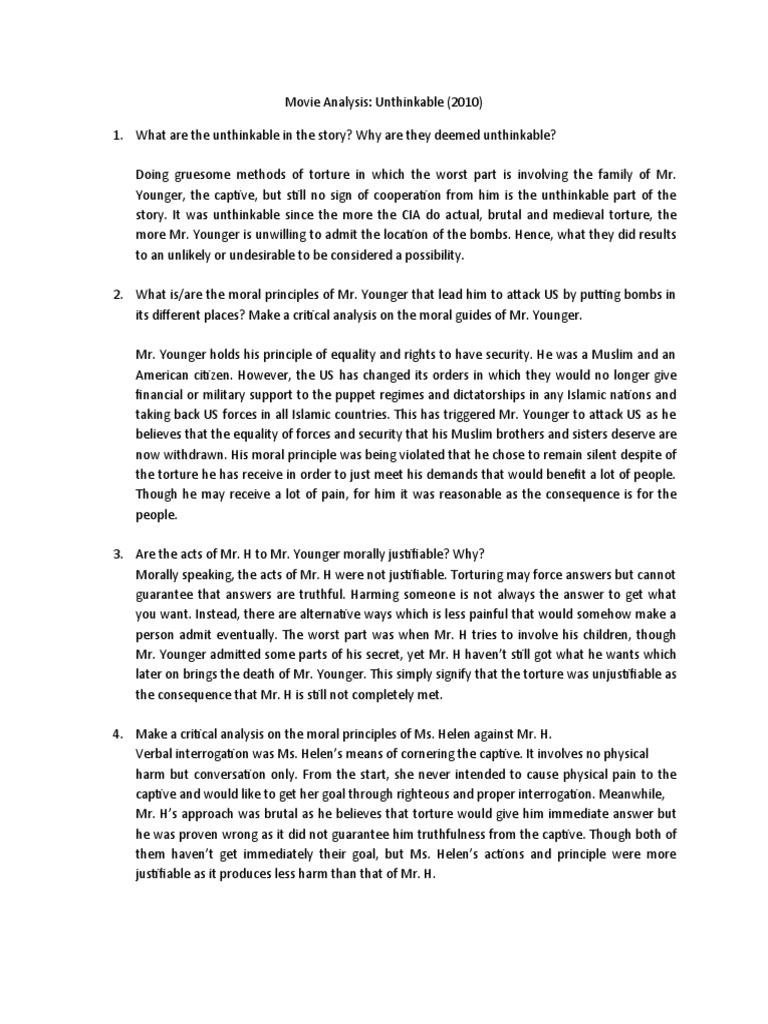 ETHICS Movie Analysis | PDF | Torture | Philosophical Theories