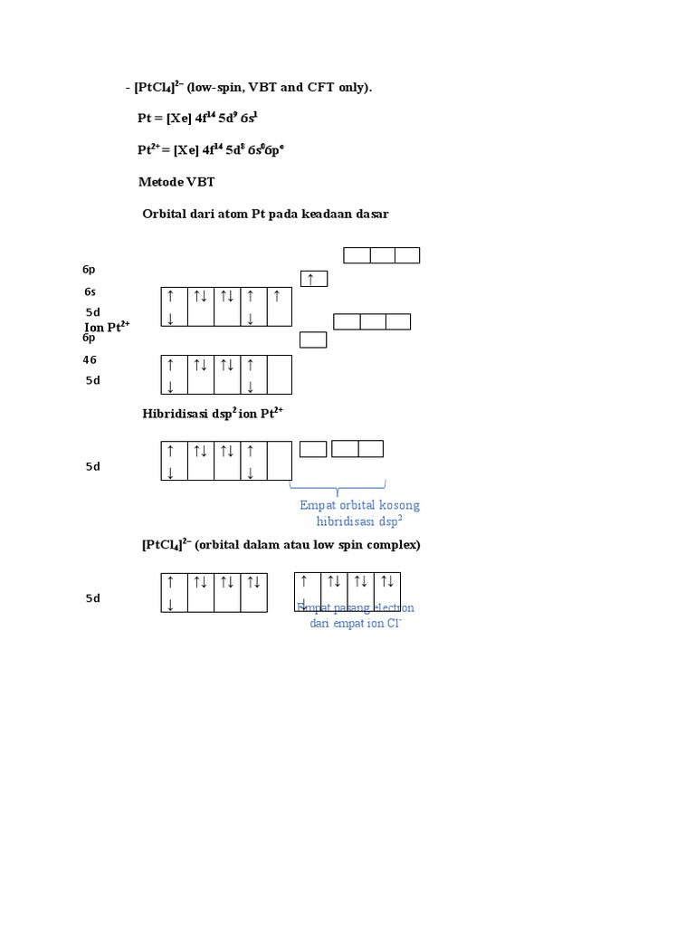 Hibridisasi dan Struktur PtCl4 2– | PDF