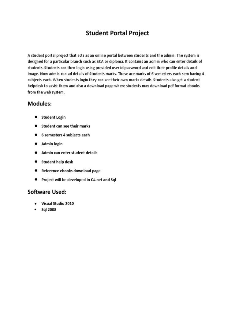 Student Portal Project: Modules | PDF | Computers
