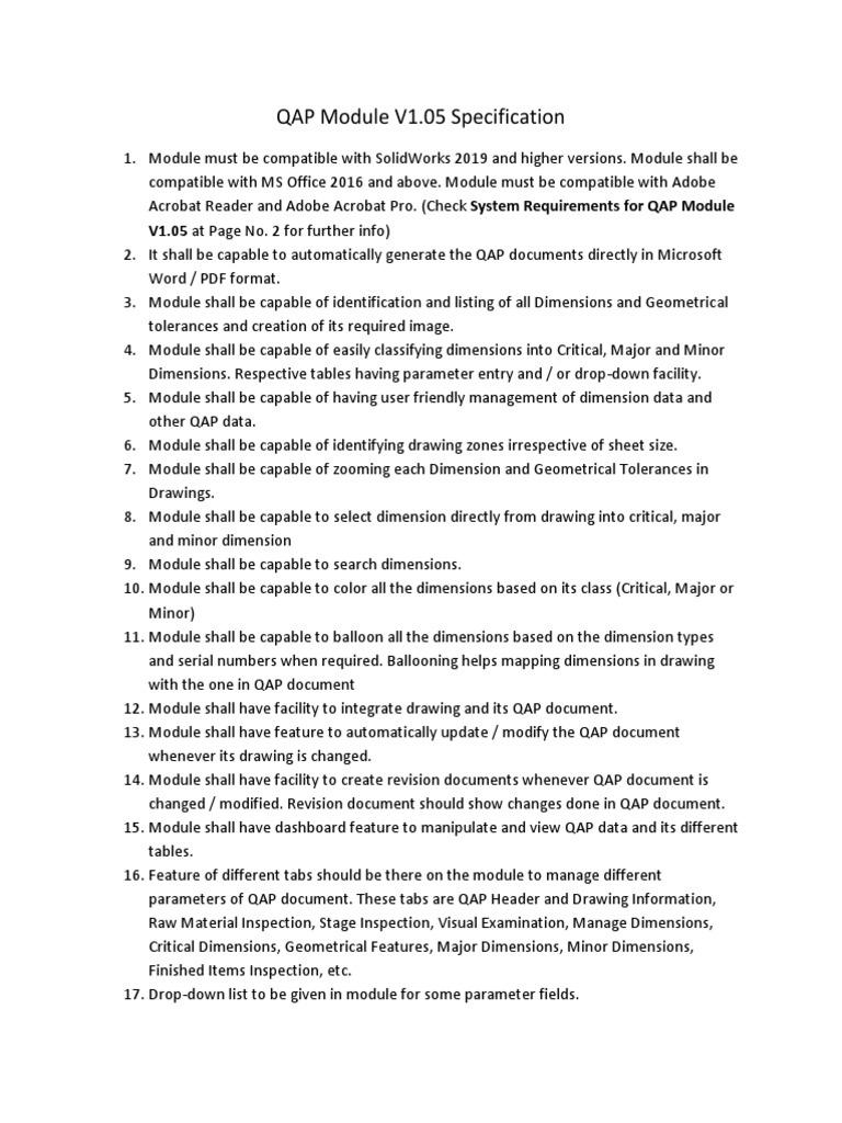 QAP Module V1.05 Specification | PDF | Computer File | Computing Platforms