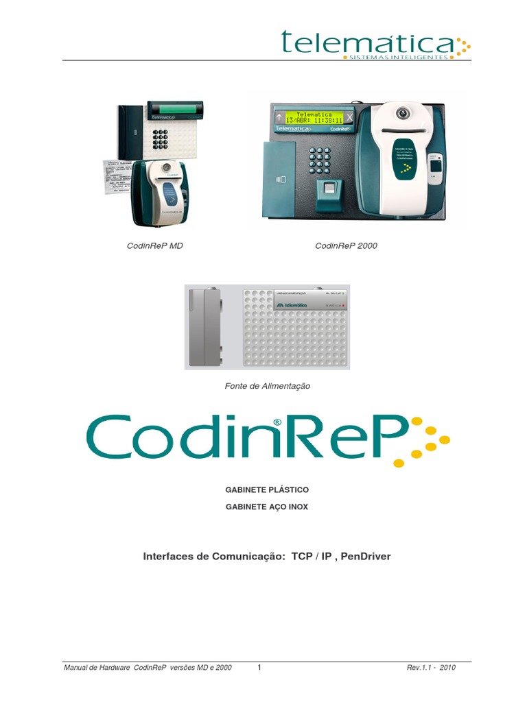 Manual CodinReP versão 1.1 | PDF | Rede de computadores | Biometria