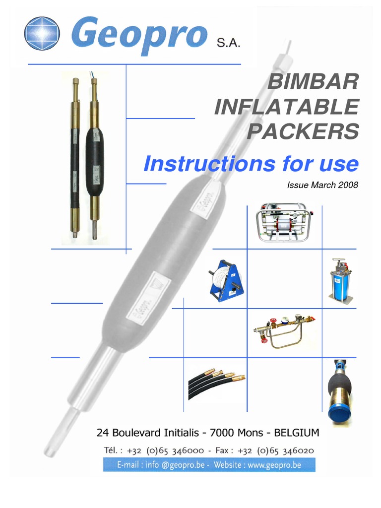Instructions For Use: Bimbar Inflatable Packers | PDF | Pressure | Pipe ...