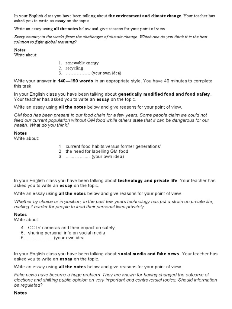 Writing b2 Topics | PDF | Social Media | Popular Culture & Media Studies