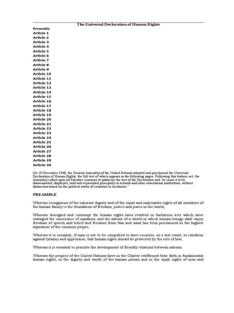 Universal Declaration of Human Rights | PDF | Libertarian Theory | Government