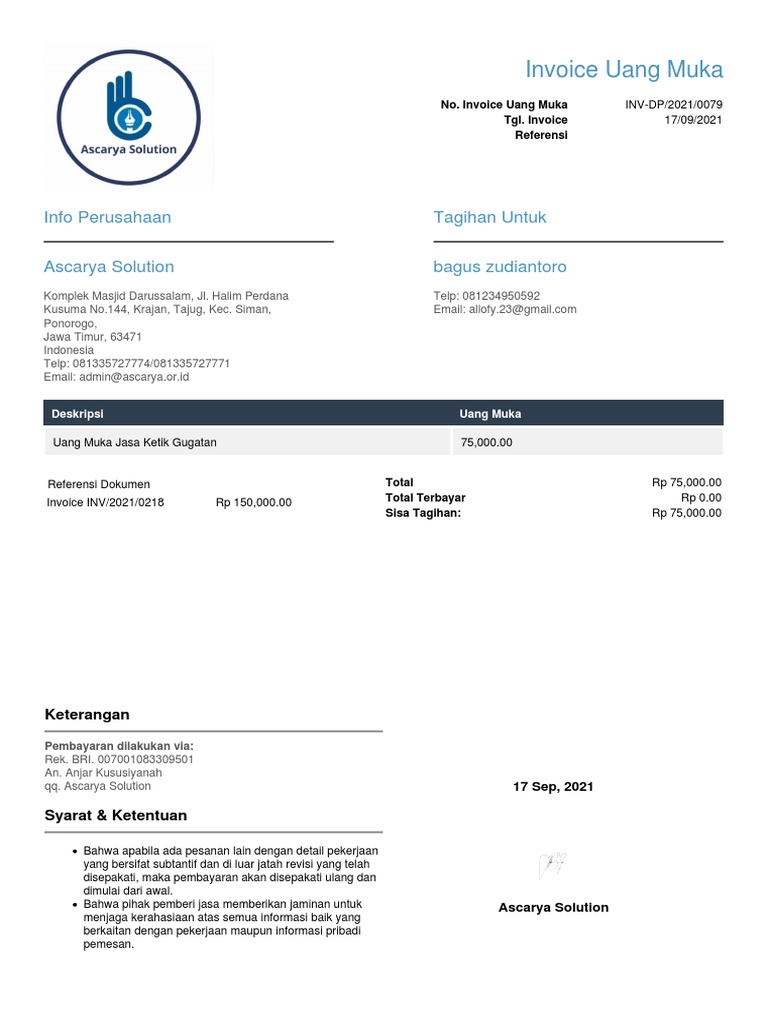 Inv DP Sal Inv-Dp 2021 0079 | PDF