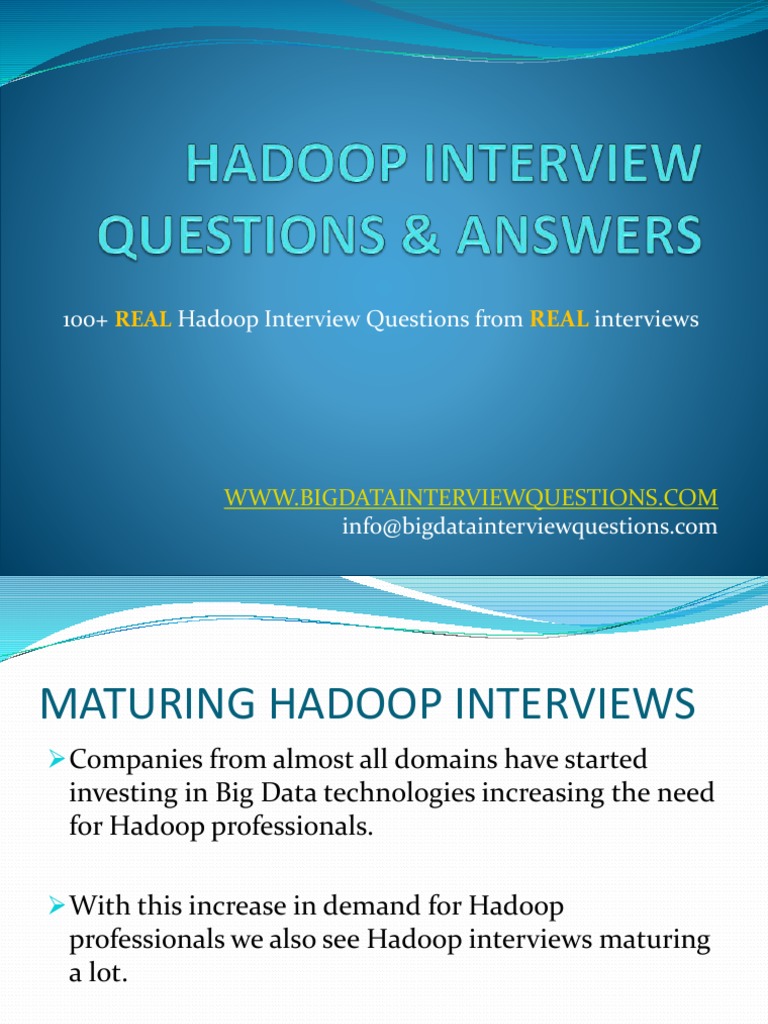 100+ Hadoop Interview Questions From Interviews | PDF | Apache Hadoop ...