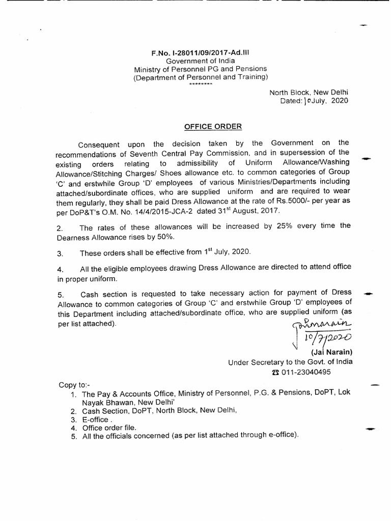 Dress Alllowance of 2020 | PDF | Expense | Employee Relations